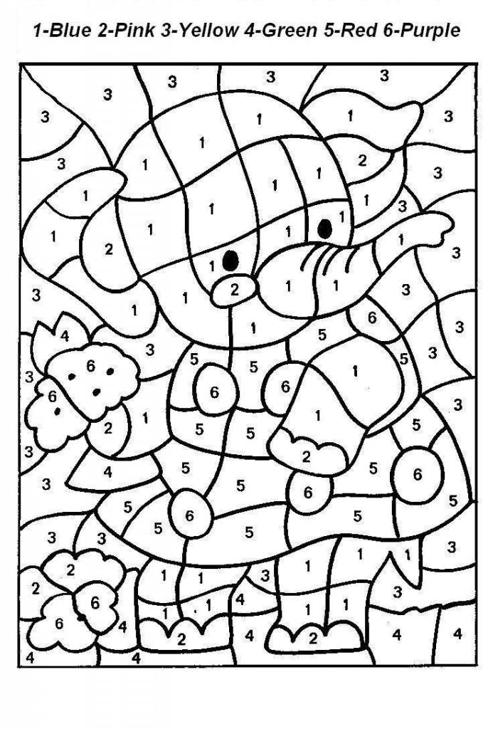 Free Color By Number Elephant Artist By Number