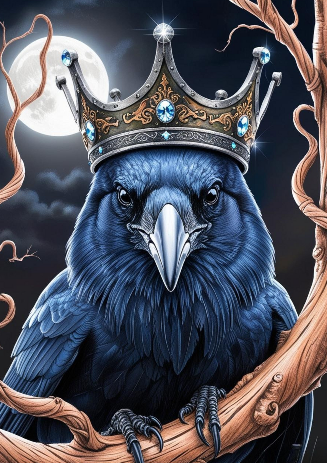 Paint by Number Crowned Black Raven – Gothic Paint by Number Kit for A ...