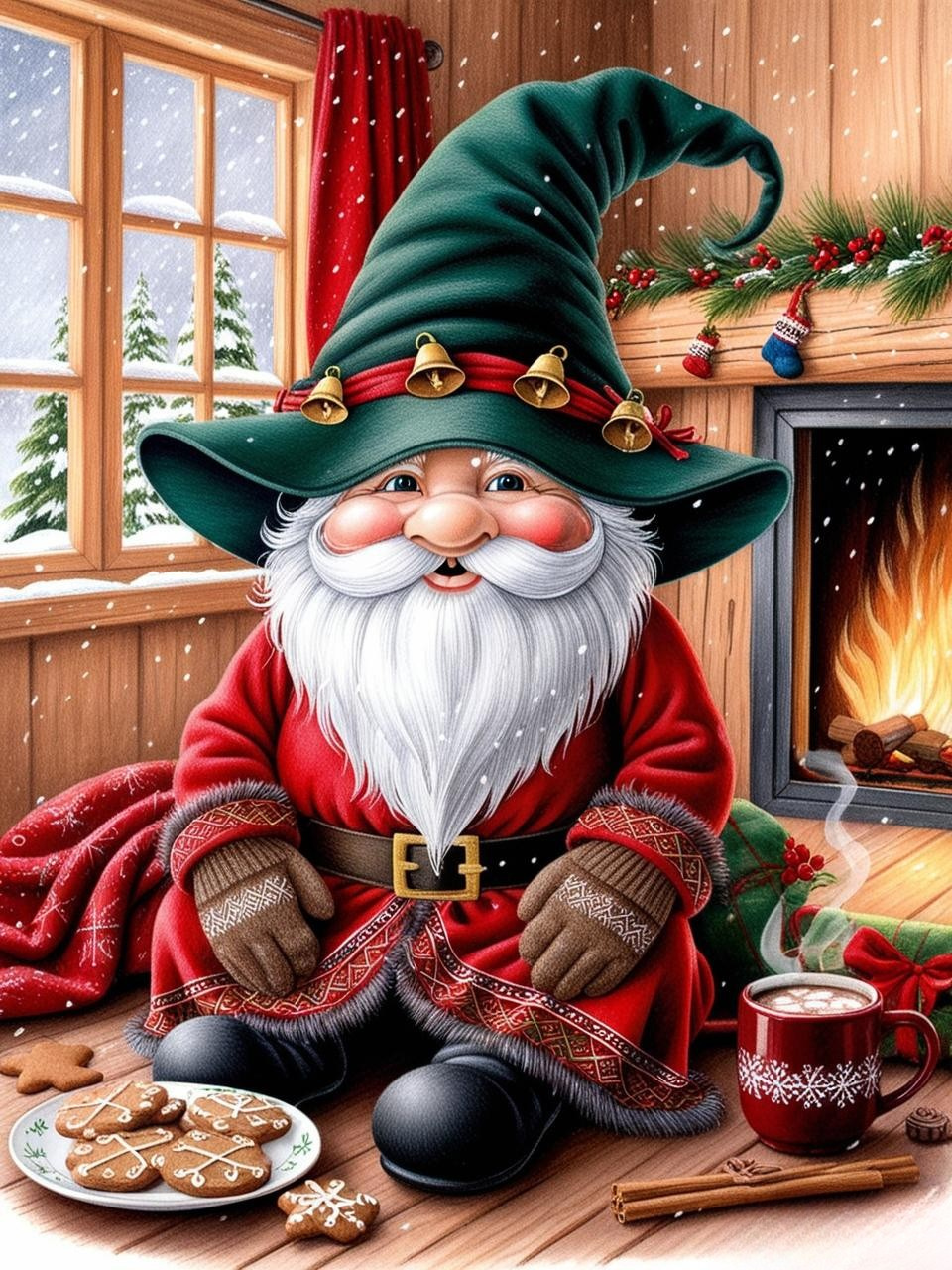 Paint by Number Enchanted Christmas Gnome – Artist By Number